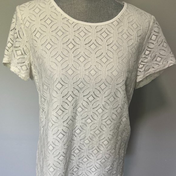 Market & Spruce | Tops | Market Spruce Crochet Front Mixed Material Top ...